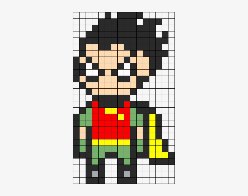 Robin From Teen Titans Perler Bead Pattern / Bead Sprite - Central City ...