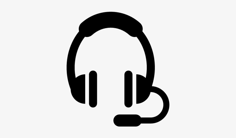 Headphones And Microphone Vector - Headphones With Mic Icon - Free ...