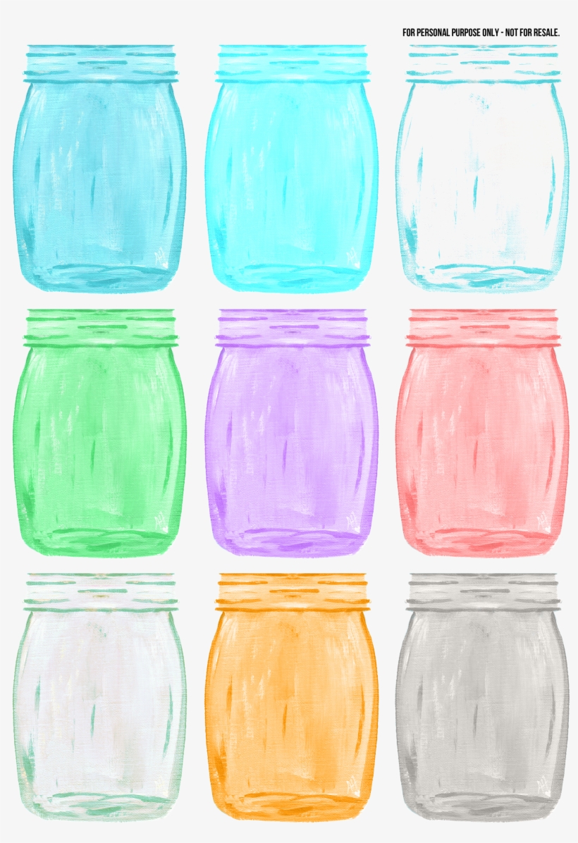 Free Mason Jar Clip Art Banner Freeuse - Color Mason Jar Clipart - Free ...