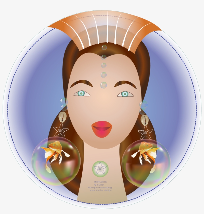 Illustration Of The Full Moon With The Face Of A Woman - Cartoon - Free ...