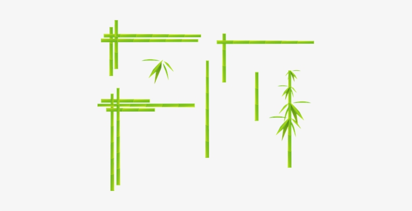 Bamboo Corner Grass Japan Jungle Leaves Pl - Frame Japan Corner Vector ...
