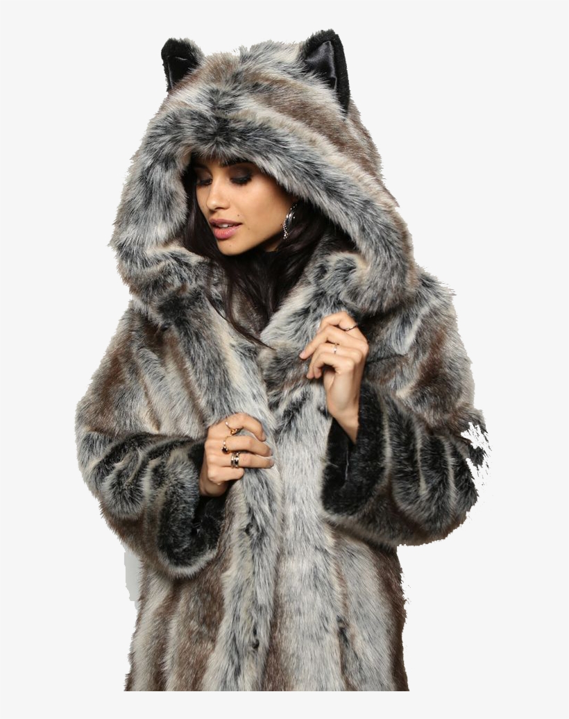 Faux Fur Coat - Fur Coat Wolf - Free Transparent PNG Download - PNGkey