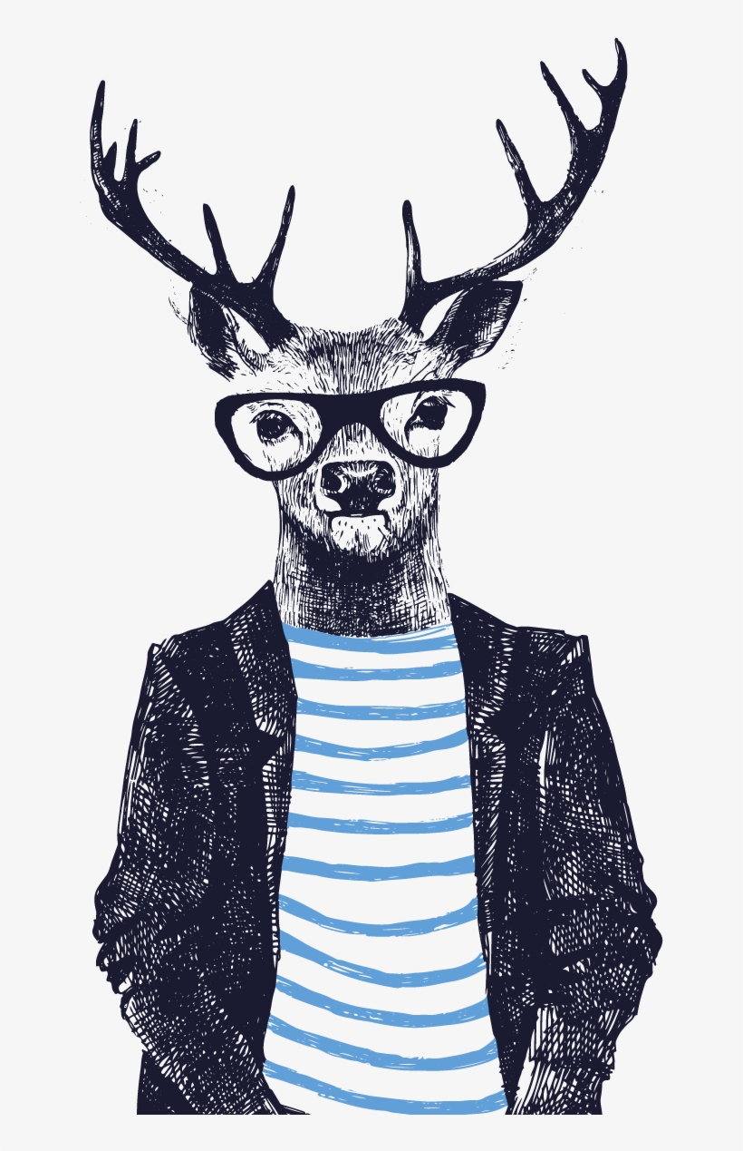 Welcome-hirsch - Hipster Deer - Free Transparent PNG Download - PNGkey
