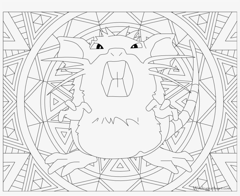 #020 Raticate Pokemon Coloring Page - Pokemon Mandala - Free ...