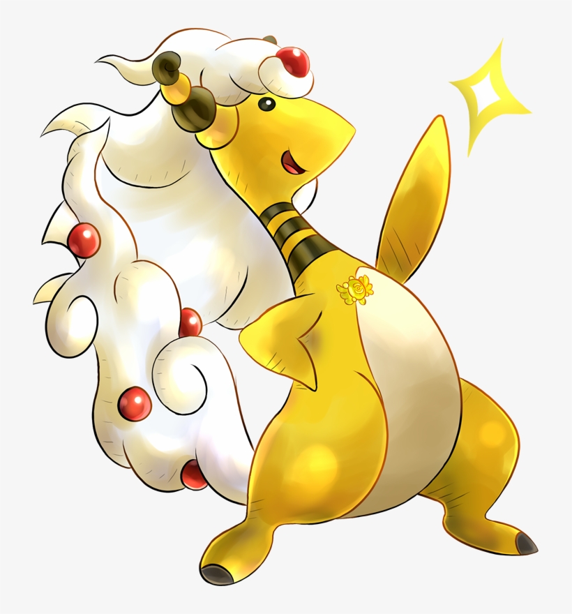 Pokemon Shiny Mega Ampharos Is A Fictional Character - Free Transparent ...