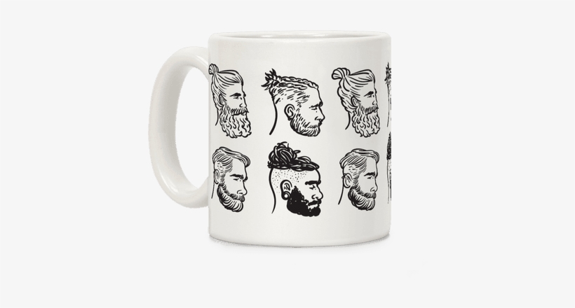 Beards, Braids And Man Buns Coffee Mug - Man - Free Transparent PNG ...