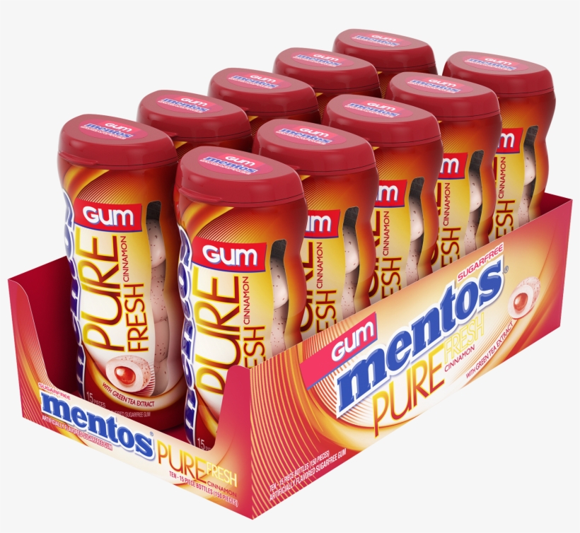 Mentos Pure Fresh Gum Cinnamon 15 Piece Pocket Bottle - Free ...