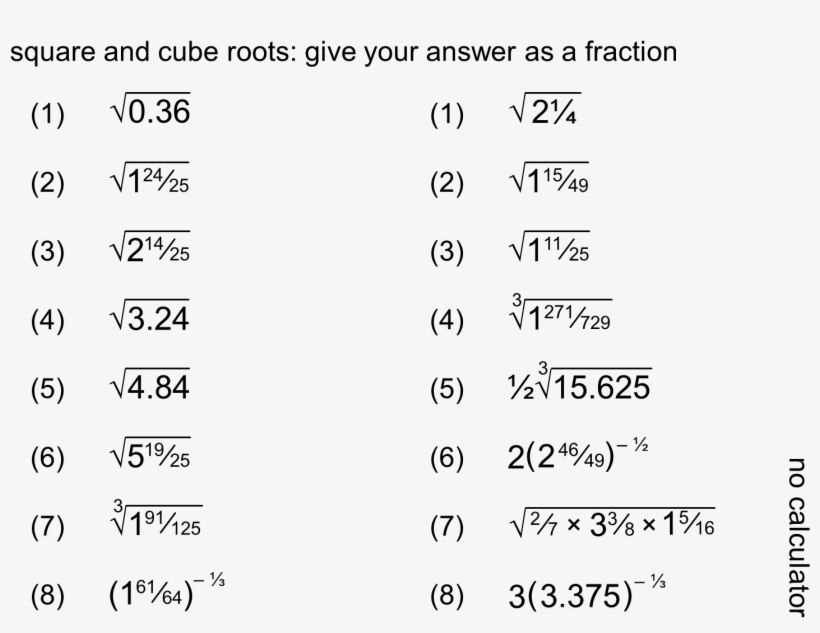 Square Roots And Cube Roots - Mania - Free Transparent PNG Download ...