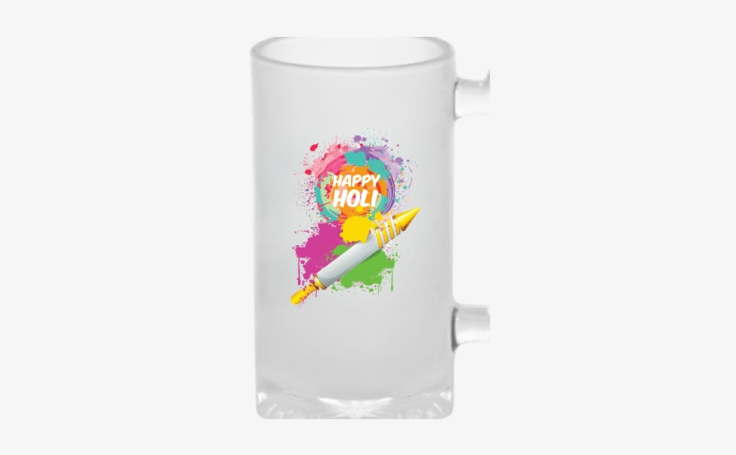 Holi Pichkari Frosted Beer Mug - Holi - Free Transparent PNG Download ...