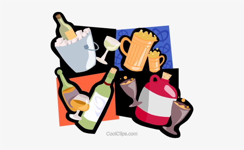 Drinking Ice Bucket, Booze, Glasses Royalty Free Vector - Booze Clipart ...