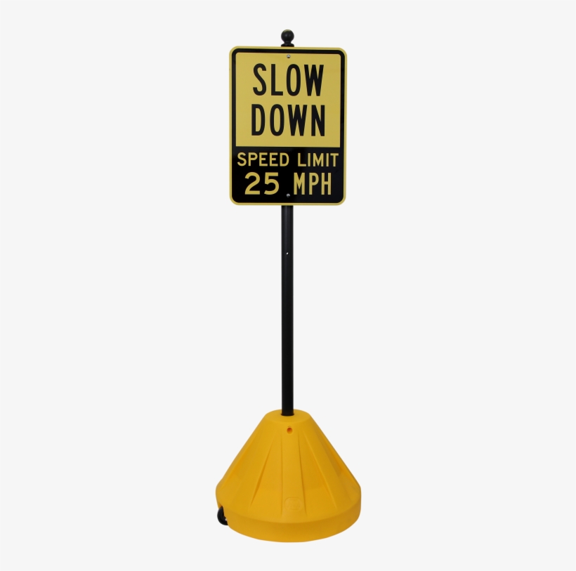 Yellow Roll 'n' Pole Sign Holder With 66in - Smartsign By Lyle ...