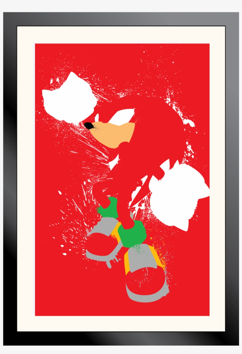 Knuckles The Echidna Splatter Art Poster - Sonic The Hedgehog Splatter ...