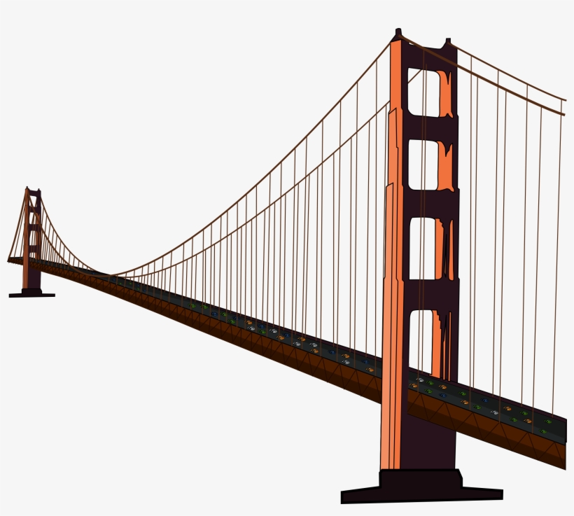 Simple Golden Gate Bridge Clipart - Golden Gate Bridge - Free ...
