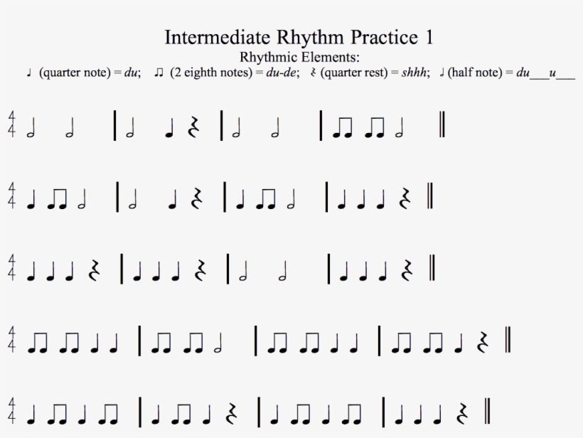 Intermediate Level Rhythms - Document - Free Transparent PNG Download ...