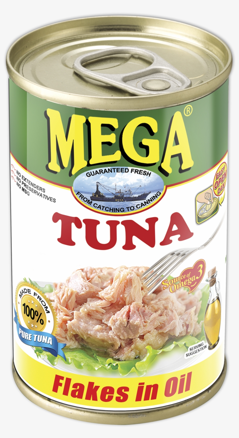 Mega Tuna Flakes In Oil 155g - Mega Tuna - Free Transparent PNG ...