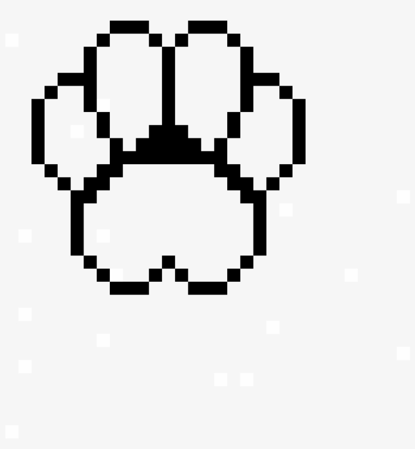 White Paw Print Pixel Art - Pixel Art - Free Transparent PNG Download ...