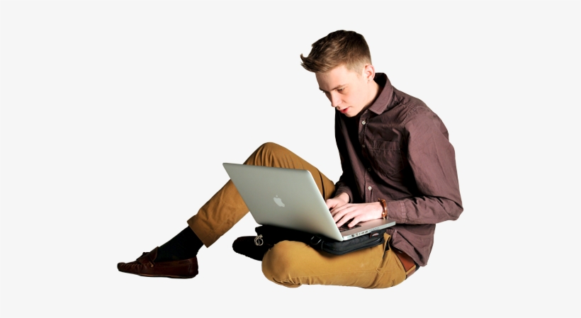 Laptops - Person With Laptop On Lap - Free Transparent PNG Download ...