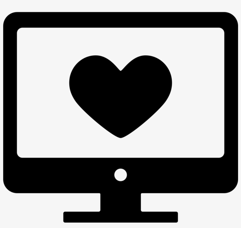 Desktop Computer Displaying An Image Of A Heart - Computer Screen With ...