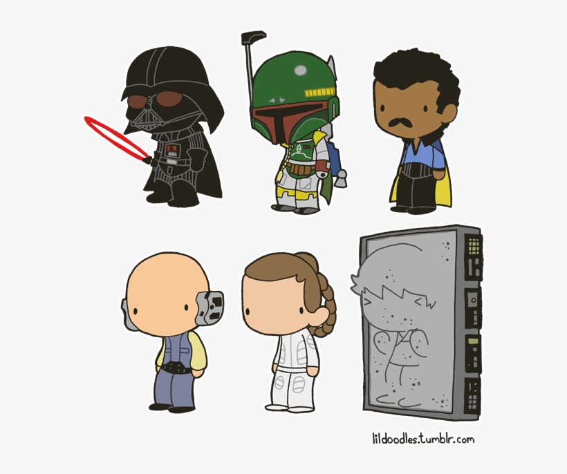 Star Wars Clipart Doodles - Cartoon Han Solo In Carbonite - Free ...