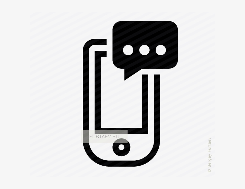 Vector Icon Of Smartphone Under Typing Speech Bubble - Icon - Free ...