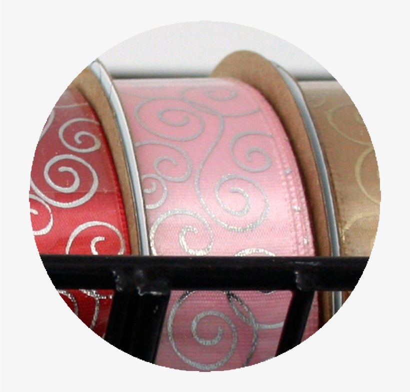 Swirl Pattern Ribbon Silver/pink - Circle - Free Transparent PNG ...