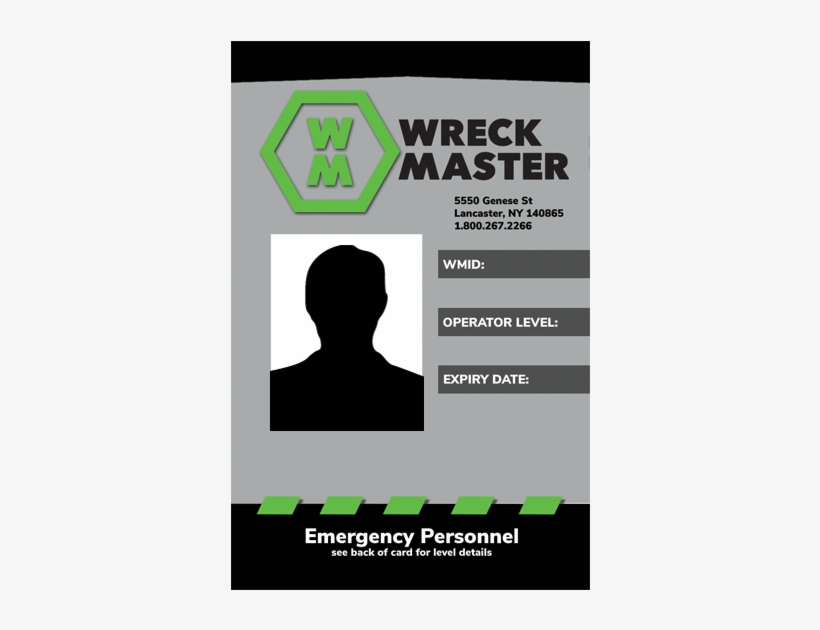 Certification Id Card Re-print - Wreckmaster Id Card - Free Transparent ...