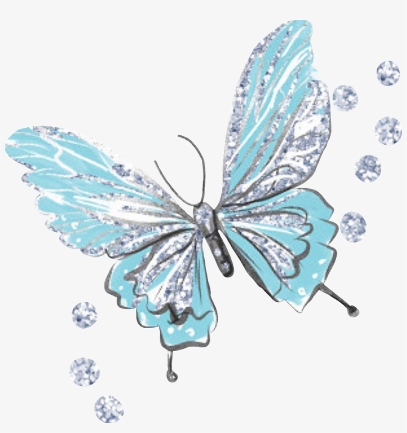 Butterfly Butterflywings Blue Glitter Sparkly Cute - Picsart Photo ...