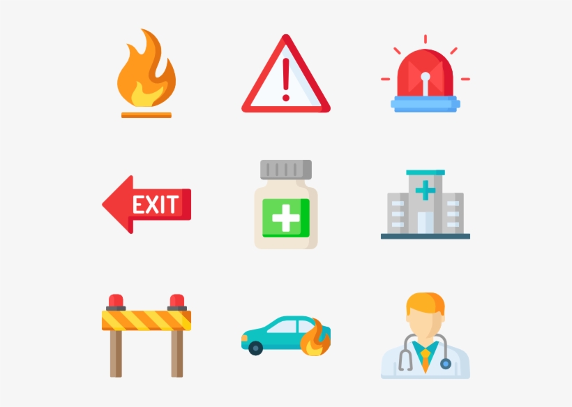 Emergencies 50 Icons - Emergency Icons Flat Png - Free Transparent PNG ...