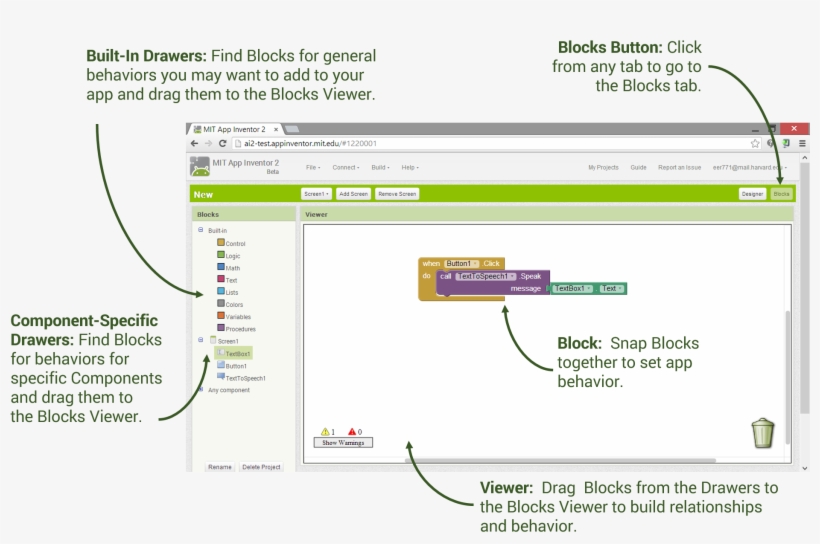Program The App's Behavior By Putting Blocks Together - App Inventor ...
