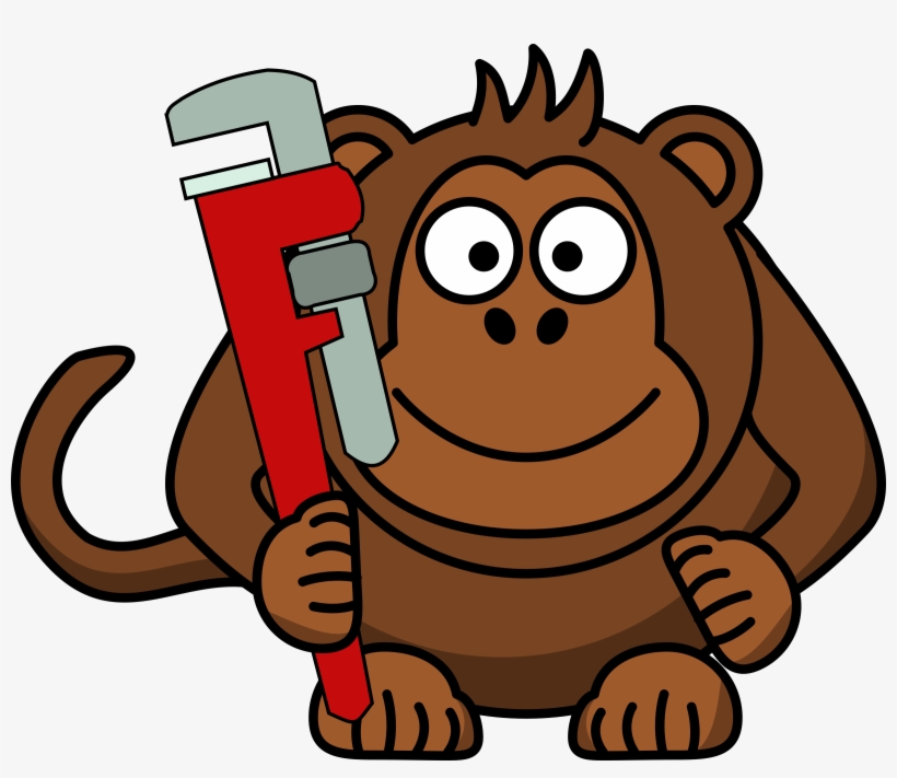 Transparent Clipart Monkey - Plumber Cartoon Monkey Round Ornament ...