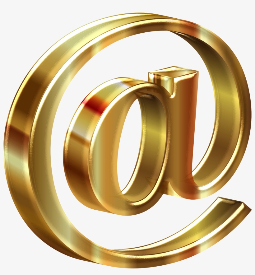 This Free Icons Png Design Of 3d Shiny Gold At Sign - Free Transparent ...