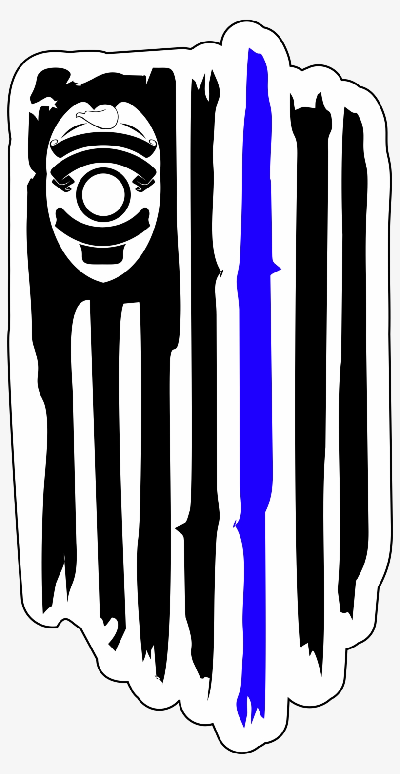 Distressed Usa Flag W/ Police Shield Thin Blue Line - Police - Free ...