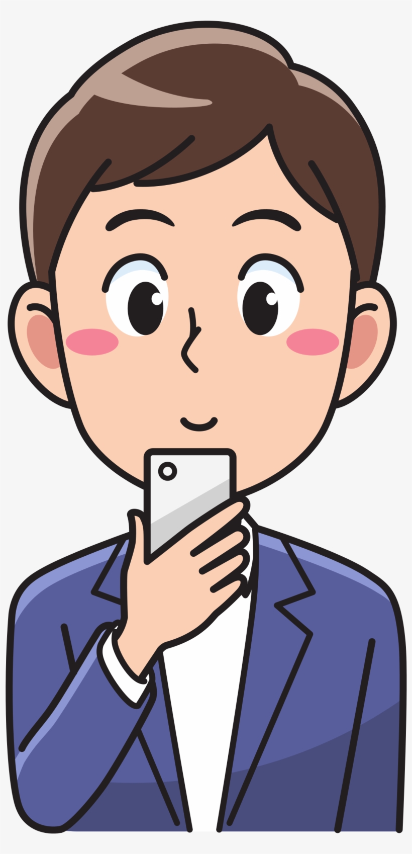 This Free Icons Png Design Of Man Using A Smartphone - Free Transparent ...
