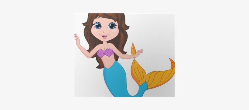 Cute Mermaid Cartoon - Free Transparent PNG Download - PNGkey
