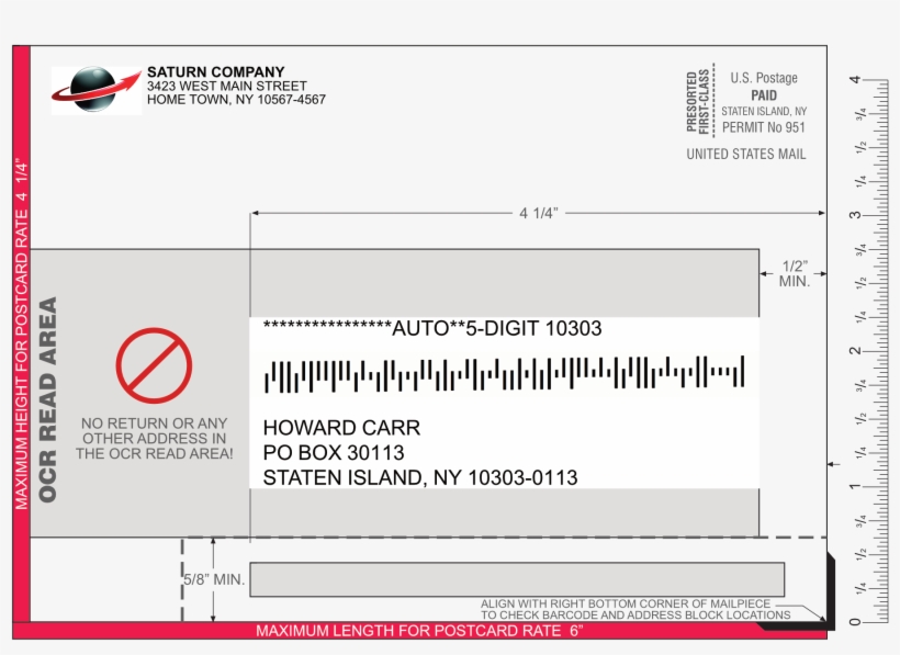 4X6 Postcard Template Usps