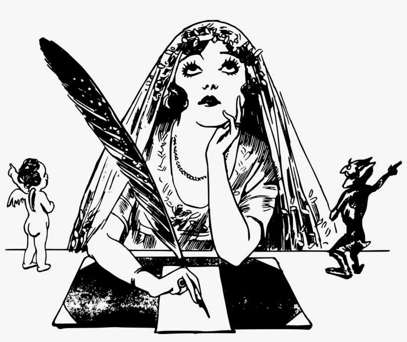 Woman Writer Drawing - Free Transparent PNG Download - PNGkey