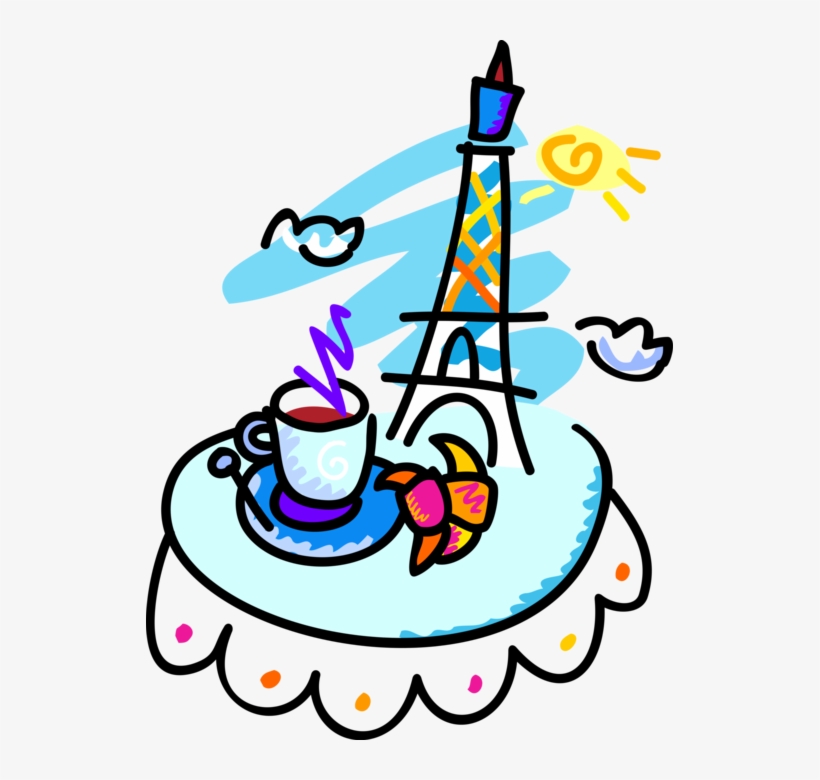 Vector Illustration Of Coffee At Outdoor Parisian Café - Clip Art ...