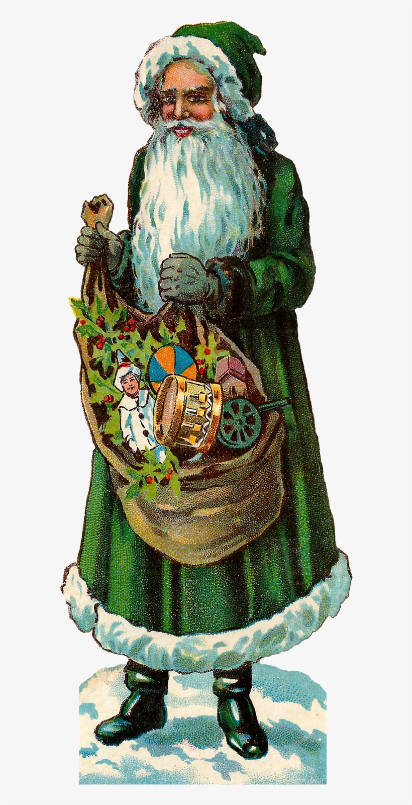 Santa Wearing Green Coat Image - Santa Claus - Free Transparent PNG ...