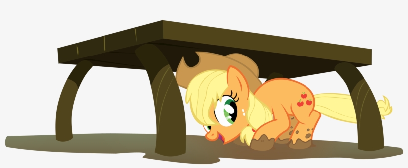 Applejack Under Table By Sierraex On Deviantart Vector - Under The ...