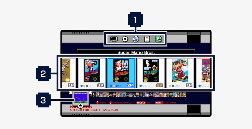 1 Menu Bar - Nintendo Nes Mini Menu - Free Transparent PNG Download ...