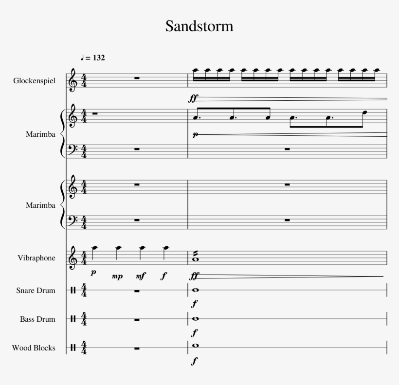 Sandstorm Sheet Music 1 Of 24 Pages - Sheet Music - Free Transparent ...