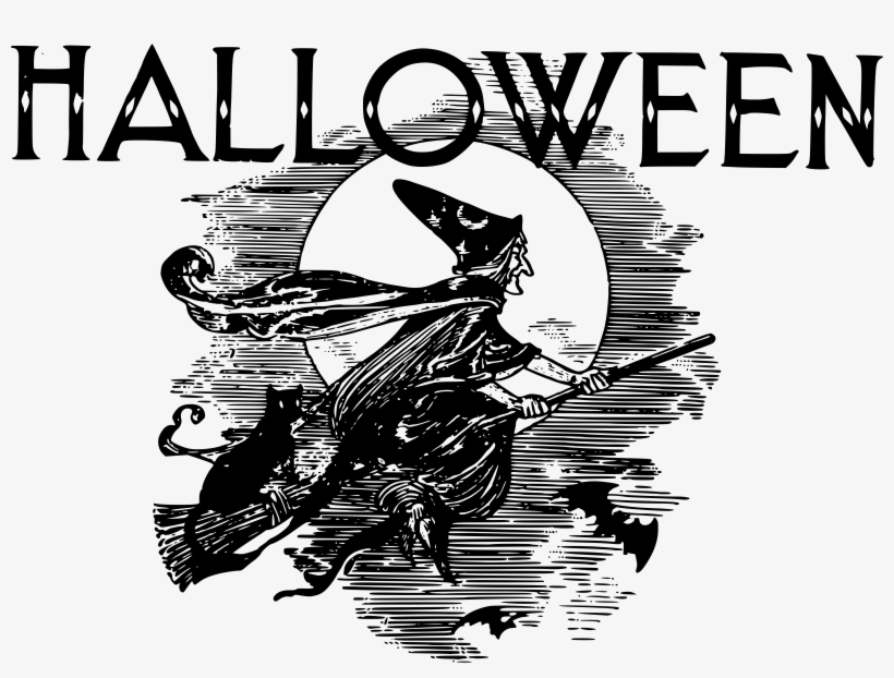 Vintage Black And White Halloween Clipart