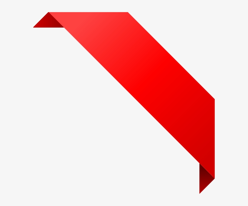Corner Ribbon02 Red - Red Corner Ribbon Png - Free Transparent PNG ...