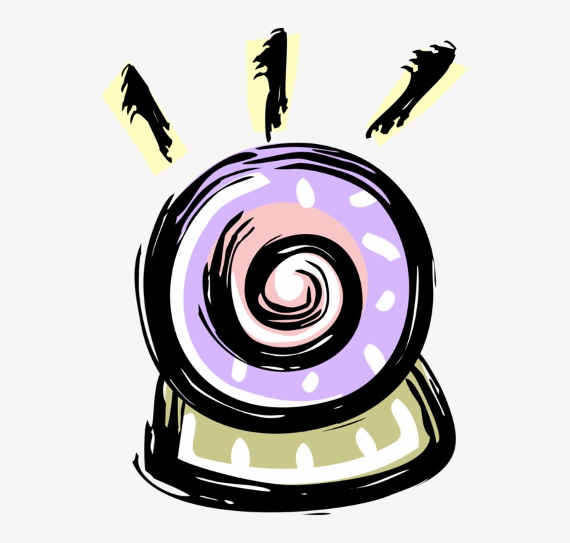 Vector Illustration Of Crystal Ball Orbuculum Glass - Free Transparent ...
