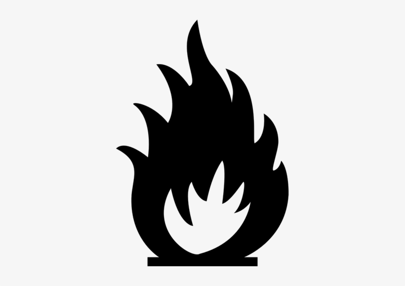 Flame Vector Silhouette - Flammable Packaging Symbol - Free Transparent ...