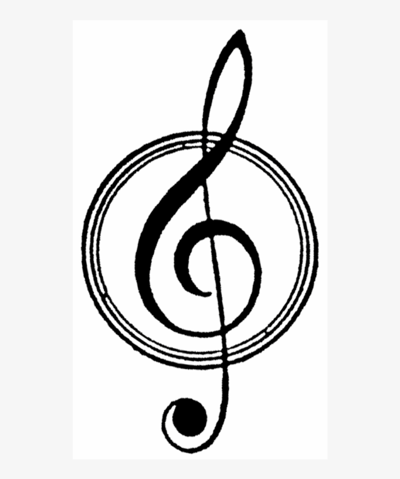 Zoom Treble Clef Rubber Stamp - Clef - Free Transparent PNG Download ...