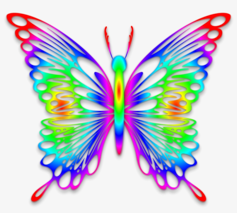 Transparent Rainbow Butterfly - Rainbow Image Of Butterfly - Free ...