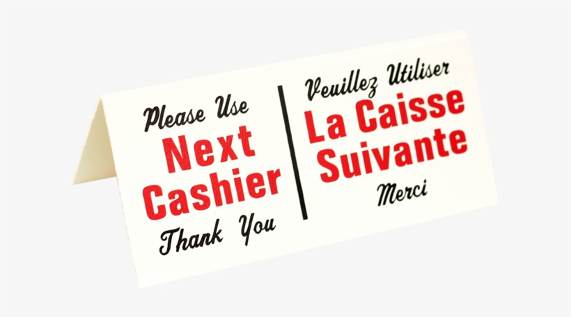 Bilingual Next Cash Sign - Please Use Next Cashier - Free Transparent ...