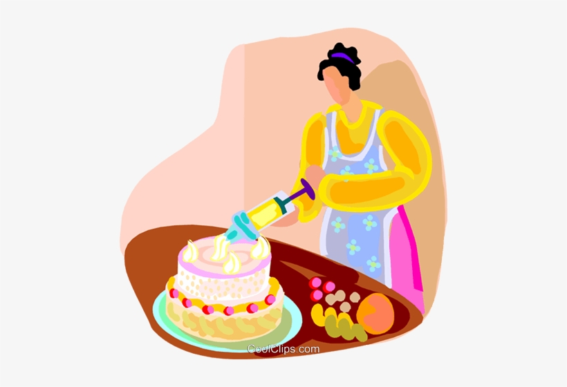 Dessert Cake With Decorative Icing Royalty Free Vector - Icing A Cake ...