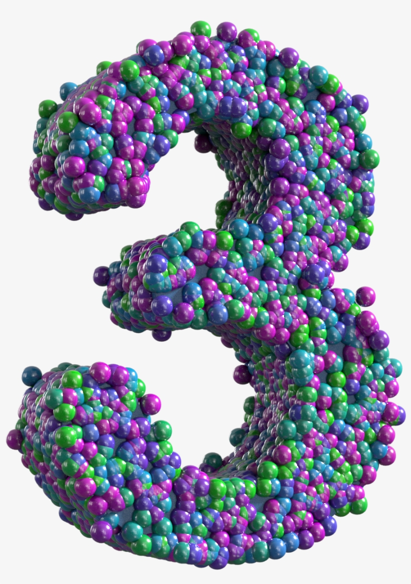 Gold Deco Number Three Png Clipart Image - Transparent Numbers Colorful ...